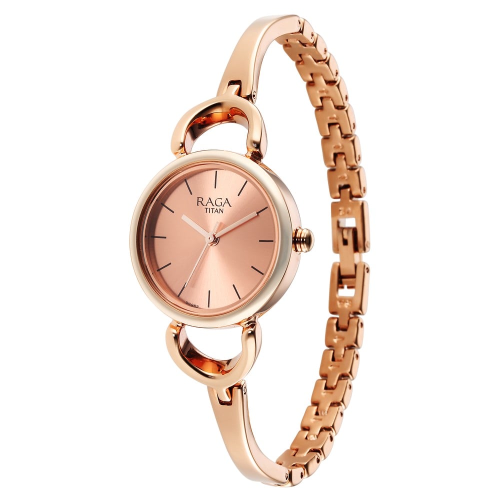 Buy Online Titan Raga Quartz Analog Rose Gold Round Shaped Dial Rose ...