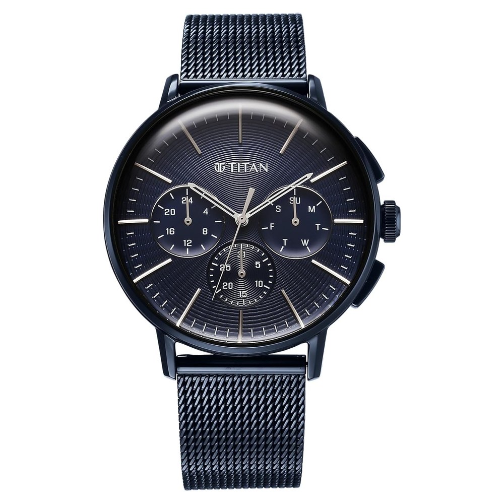 Buy Online Titan Light leathers Multifunction Anthracite Dial Stainless ...