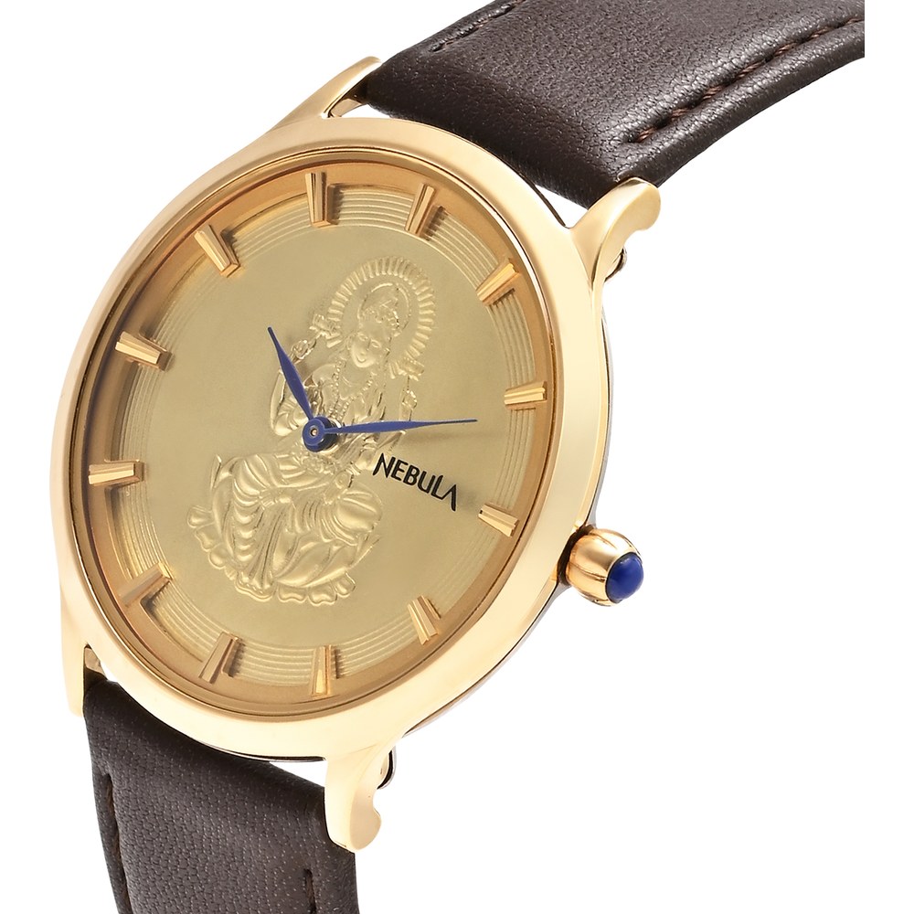 Buy Online Titan Nebula Divinity 18k Gold Analog with embossed figure ...