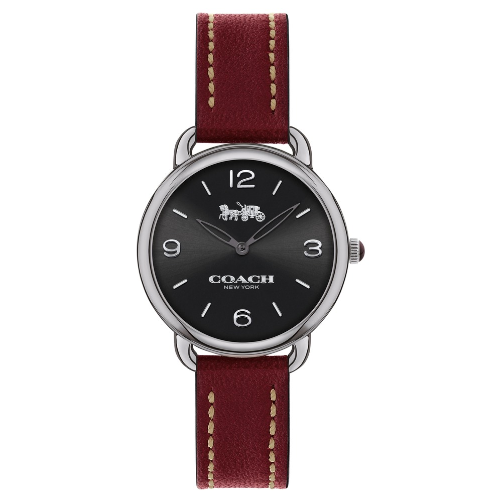 Buy Online Coach Quartz Analog Black Dial Leather Strap Watch for Women ...