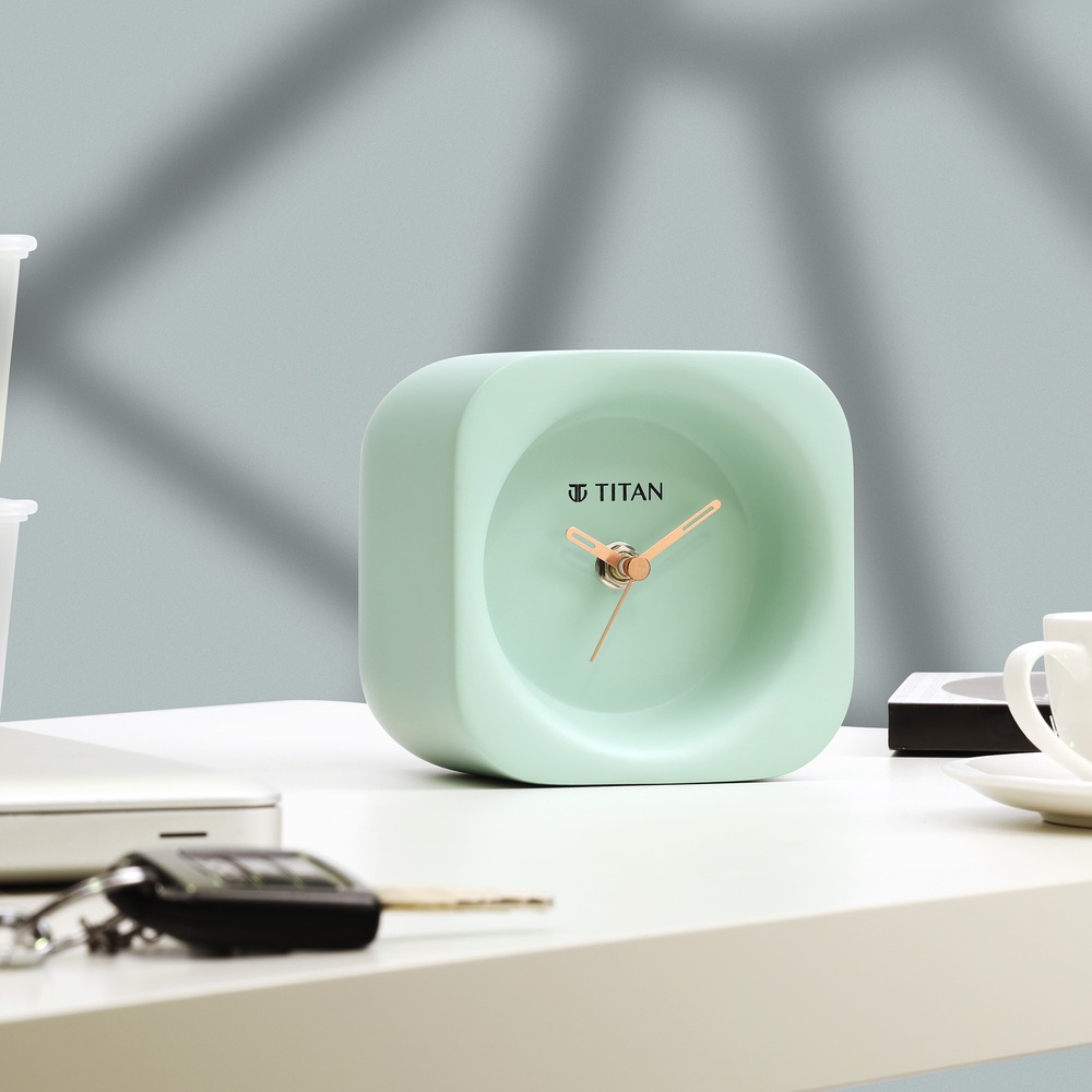 Buy Online Titan Contemporary Blue Table Clock - t0001ra02 | Titan