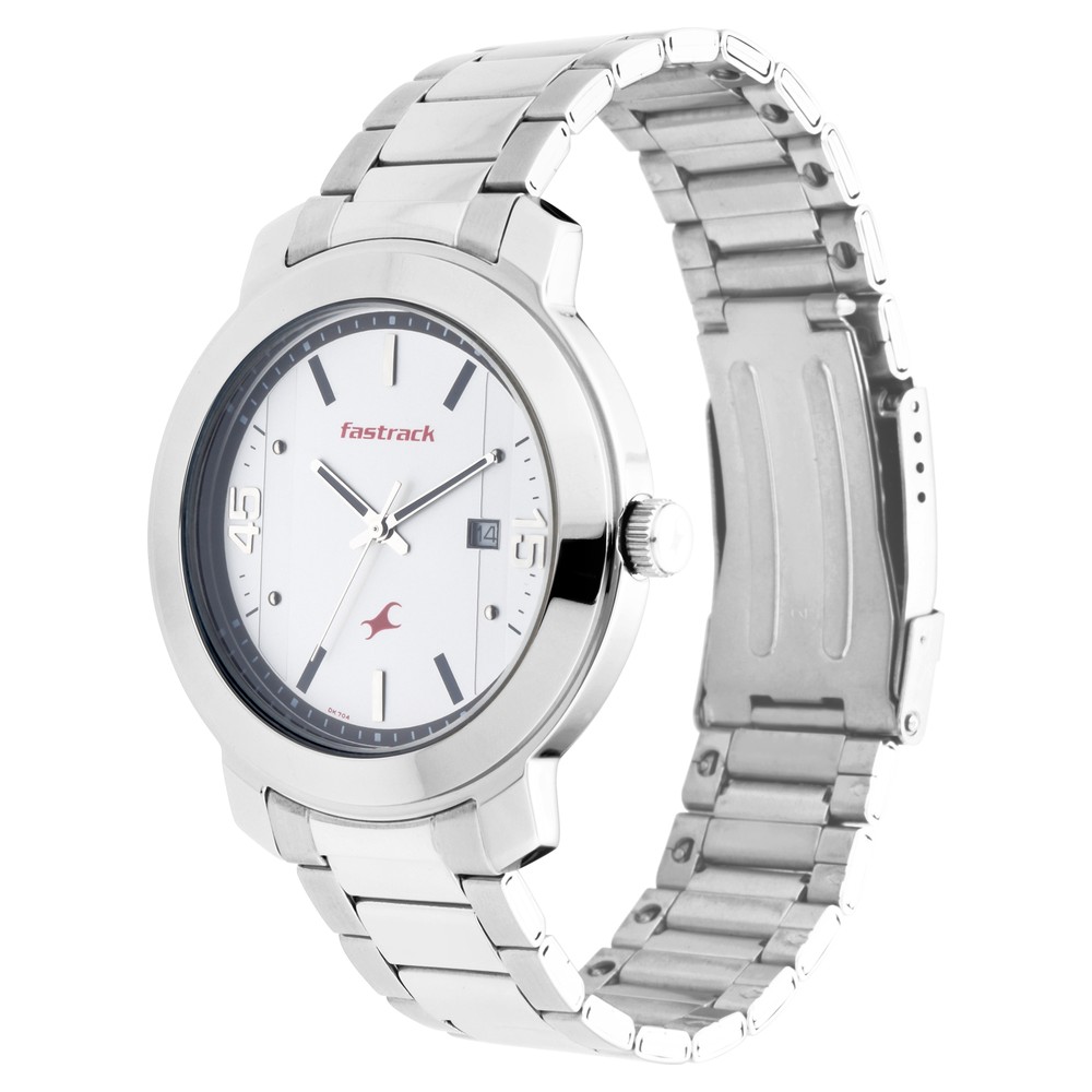 Buy Online Fastrack Bare Basics Quartz Analog with Date White Dial ...