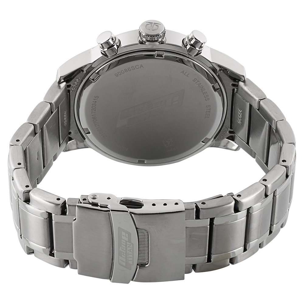 Buy Online Titan Octane Chrono Black Dial Stainless Steel Strap watch ...