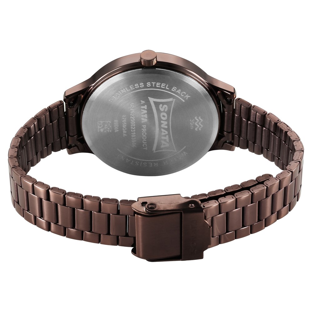 Buy Online Sonata Blush Quartz Analog Brown dial Stainless Steel Strap ...