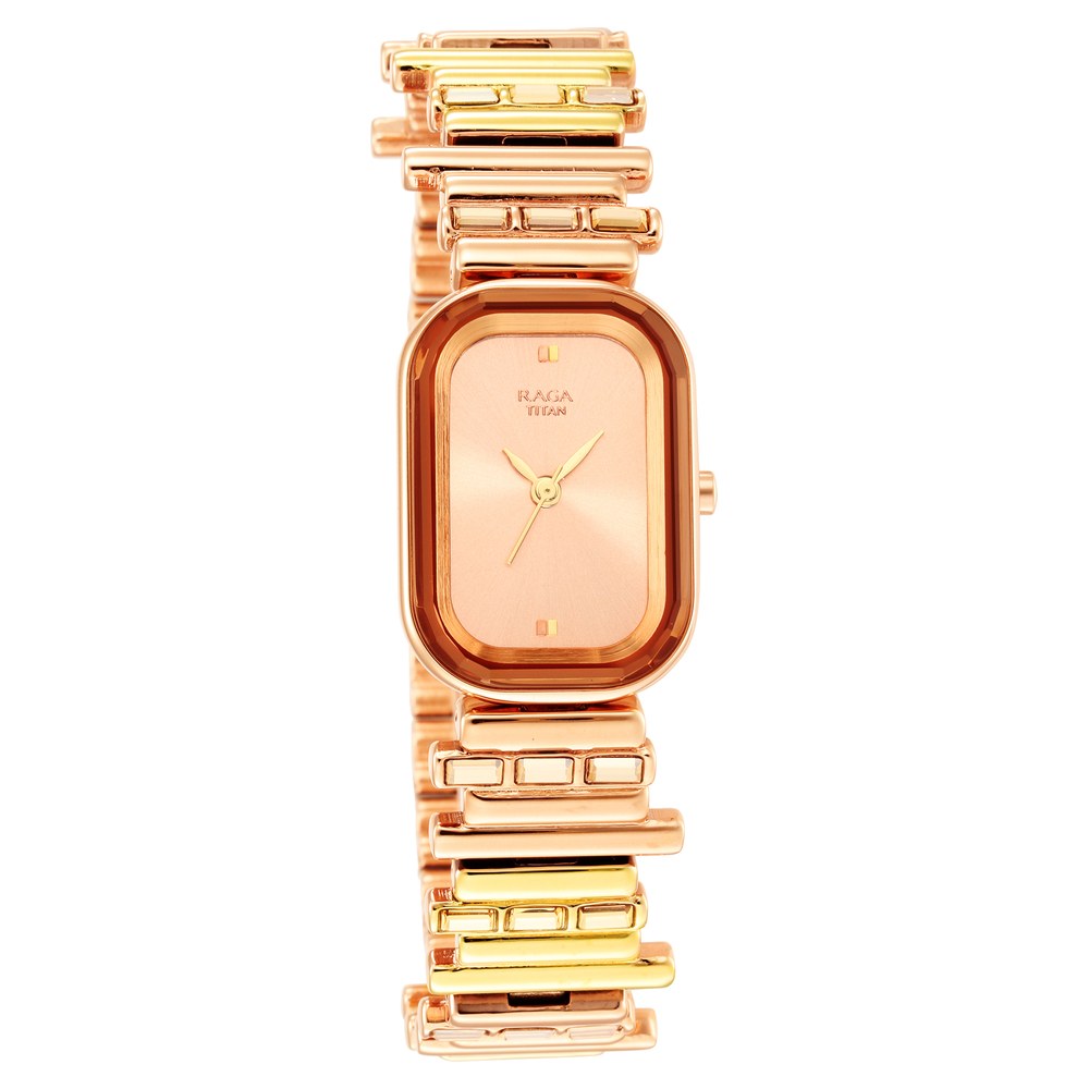 Buy Online Titan Raga Love All Rose Gold Dial Analog Metal Strap Watch ...