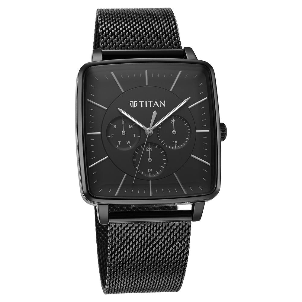 Buy Online Titan Avant Garde Black Dial Quartz Multifunction Stainless ...