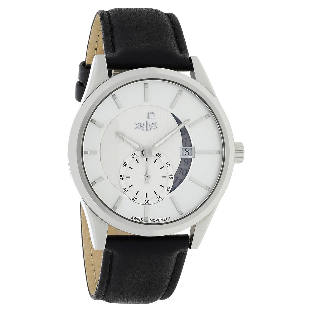 Buy Online Xylys Swiss Analog Black Leather Strap and Silver Dial Watch ...