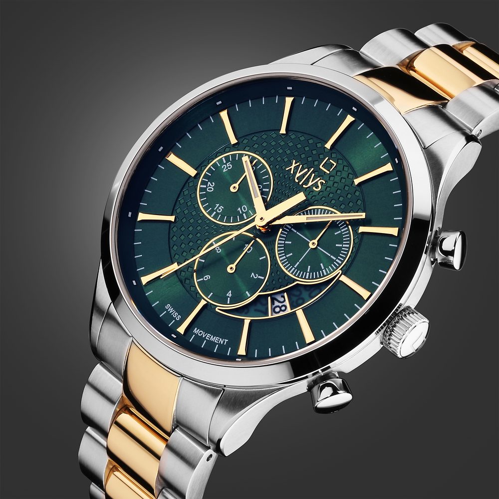 Buy Online Xylys Triumph Swiss Chronograph Stainless Steel Green Dial ...