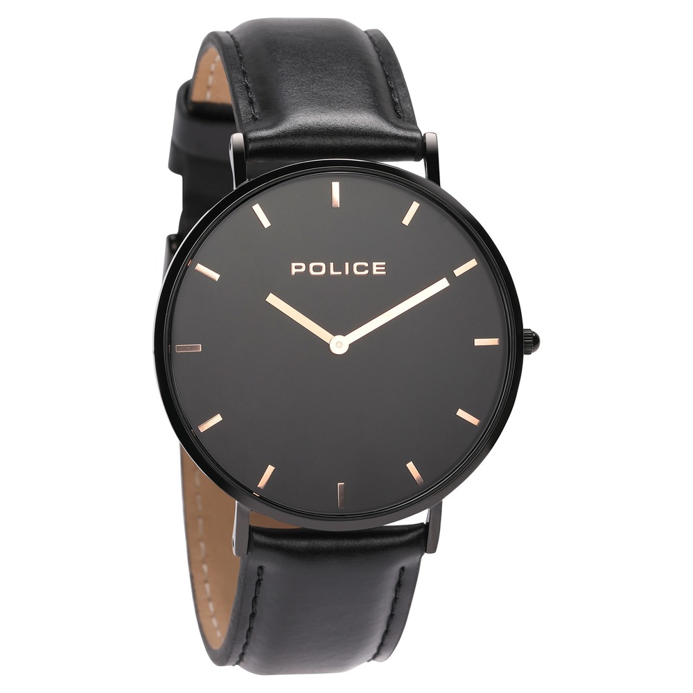 Buy Online Police Quartz Analog Black Dial Leather Strap Watch for Men ...