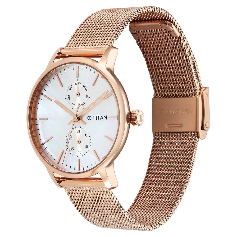 Buy Online Titan Workwear Slimline Mother Of Pearl Dial Analog with Day ...