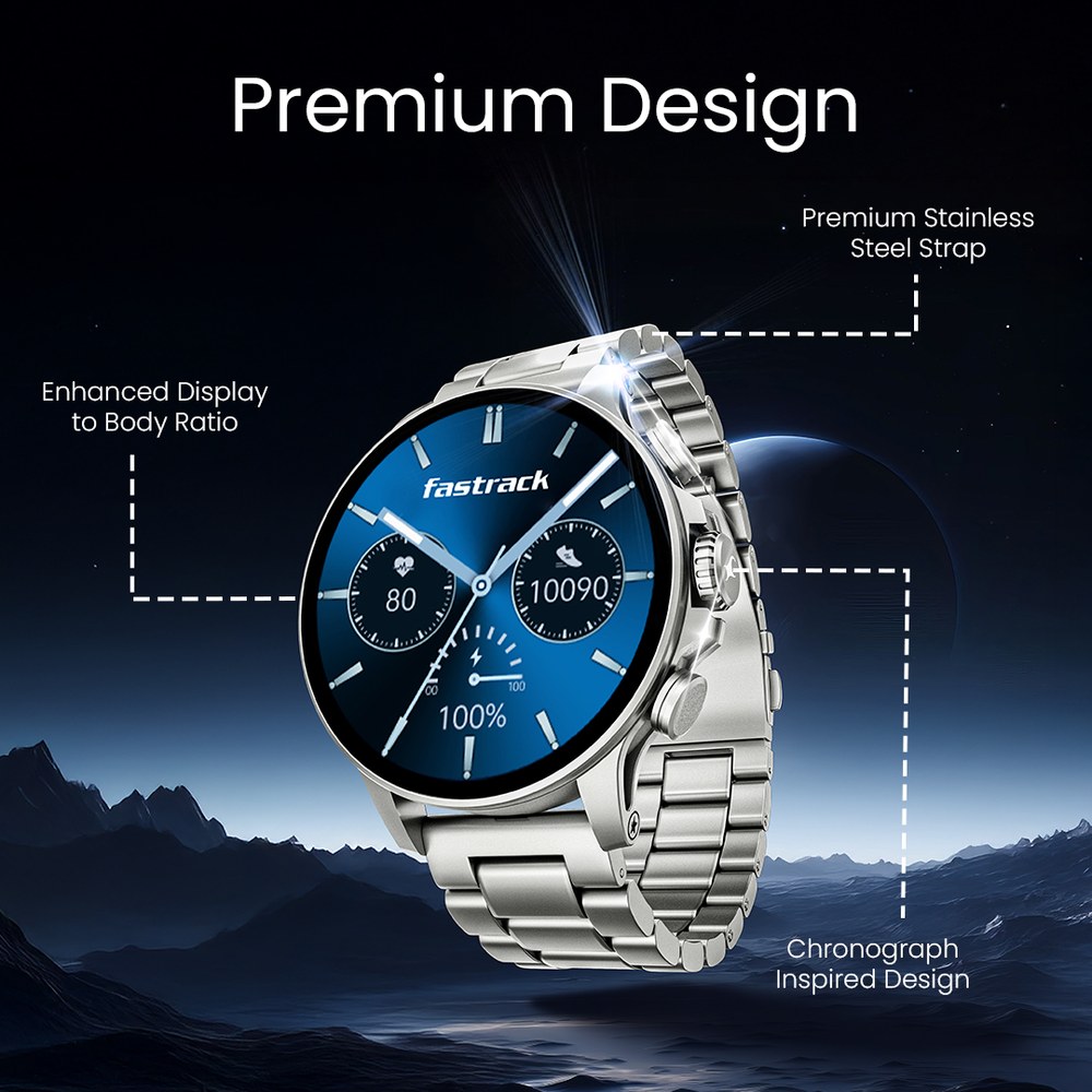Buy Online Fastrack Marvellous FX2 Unisex Smart Watch With Black Metal ...