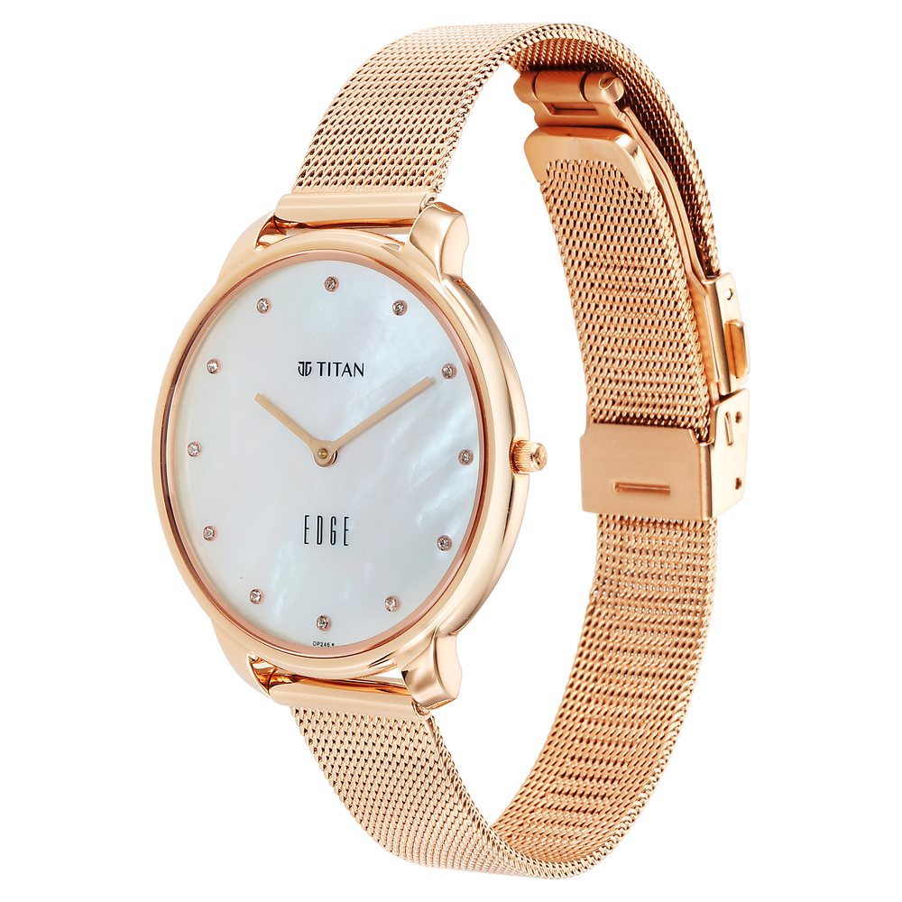 Buy Online Titan Edge Metal Ladies Allure Quartz Analog Mother Of Pearl ...