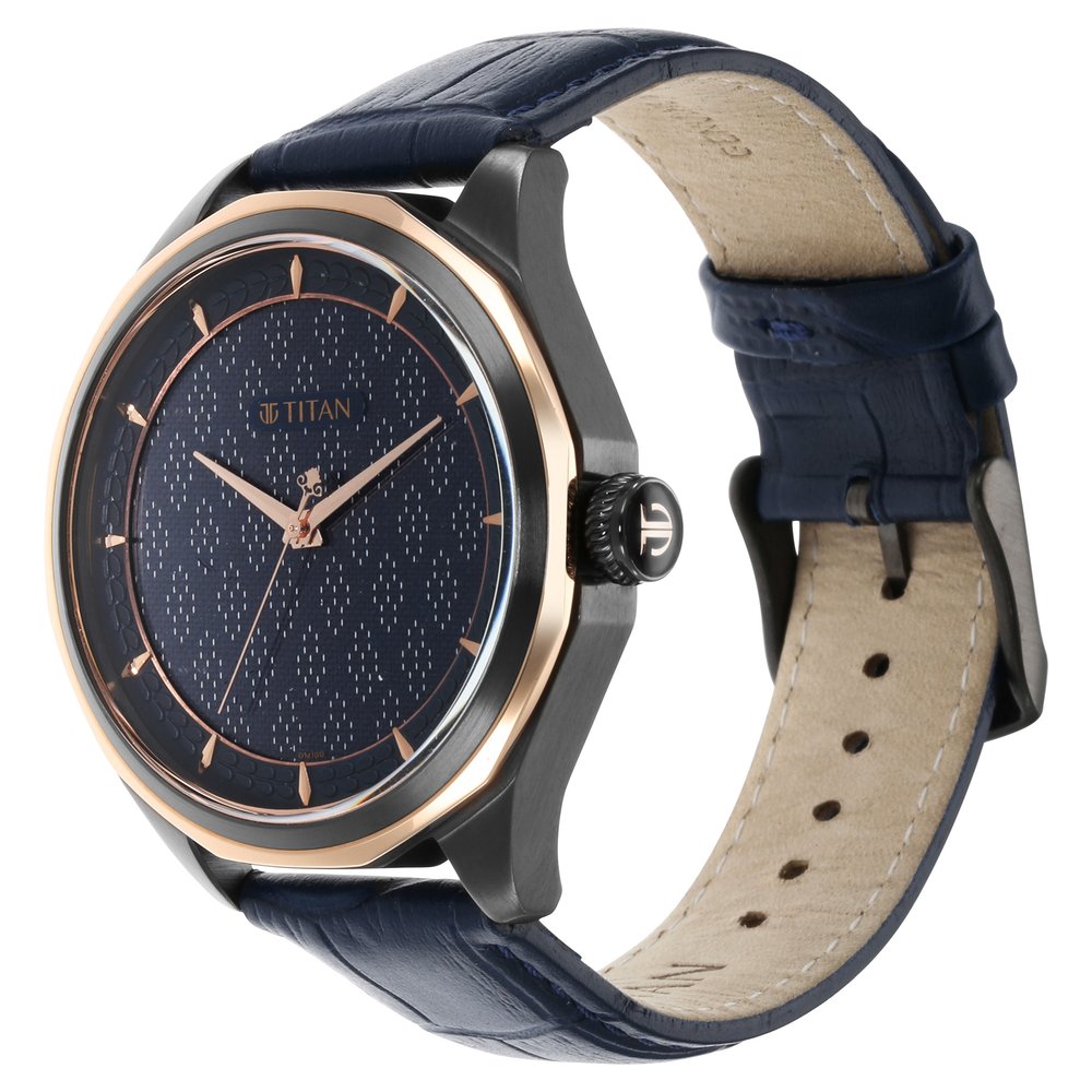 Buy Online Titan Wedding Blue Dial Analog Leather Strap Watch for Men ...