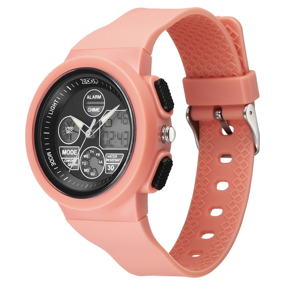 Buy Online Zoop Analog Digital Watch with Black Dial & Pink Strap for ...