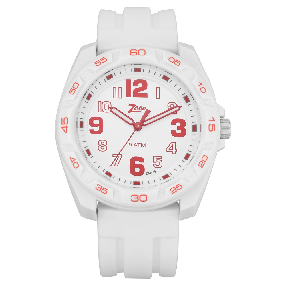 Buy Online Zoop Analog Watch with White Dial & White Strap for Boys ...