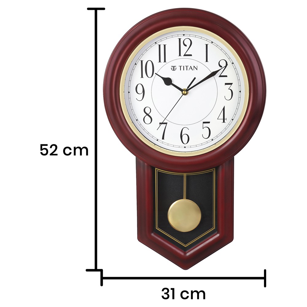 Buy Online Titan Classic Pendulum Wall Clock with Chime - w0102pm01 | Titan