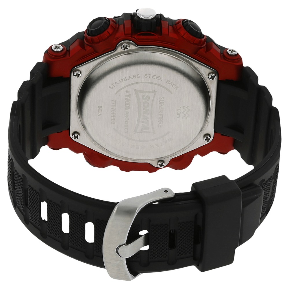 Buy Online SF Quartz Analog Digital Black Dial Plastic Strap Watch for ...