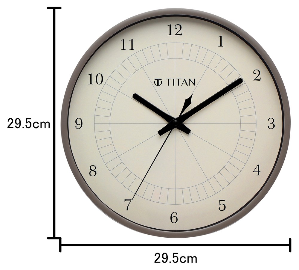 Buy Online Titan Classic Wall Clock Quartz Analog Grey Dial Wall Clock ...