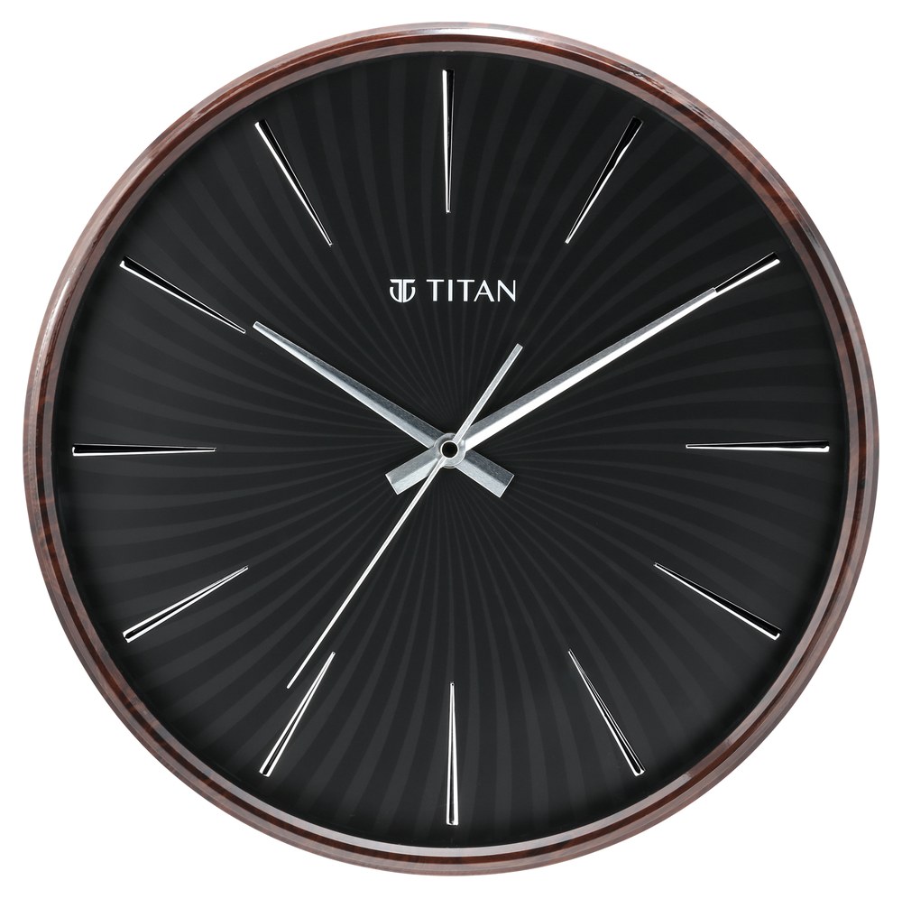 Buy Online Titan Contemporary Balck Wall Clock - 32.5 cm x 32.5 cm ...