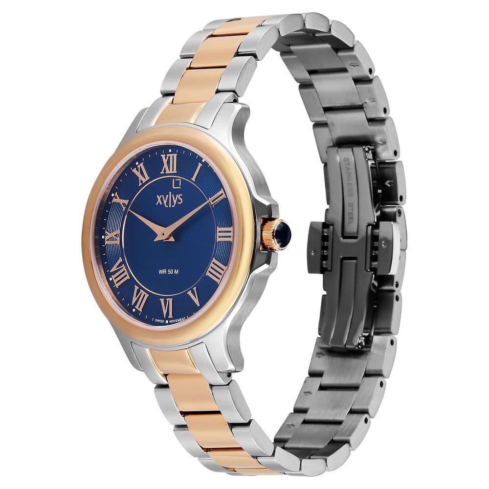 Buy Online Xylys Genevieve Quartz Analog Blue Dial Two Tones Stainless ...