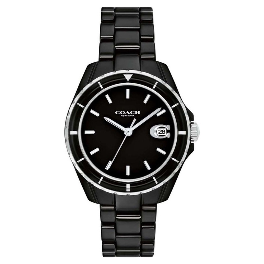 Buy Online Coach Quartz Analog Black Dial Ceramic Strap Watch for Women ...