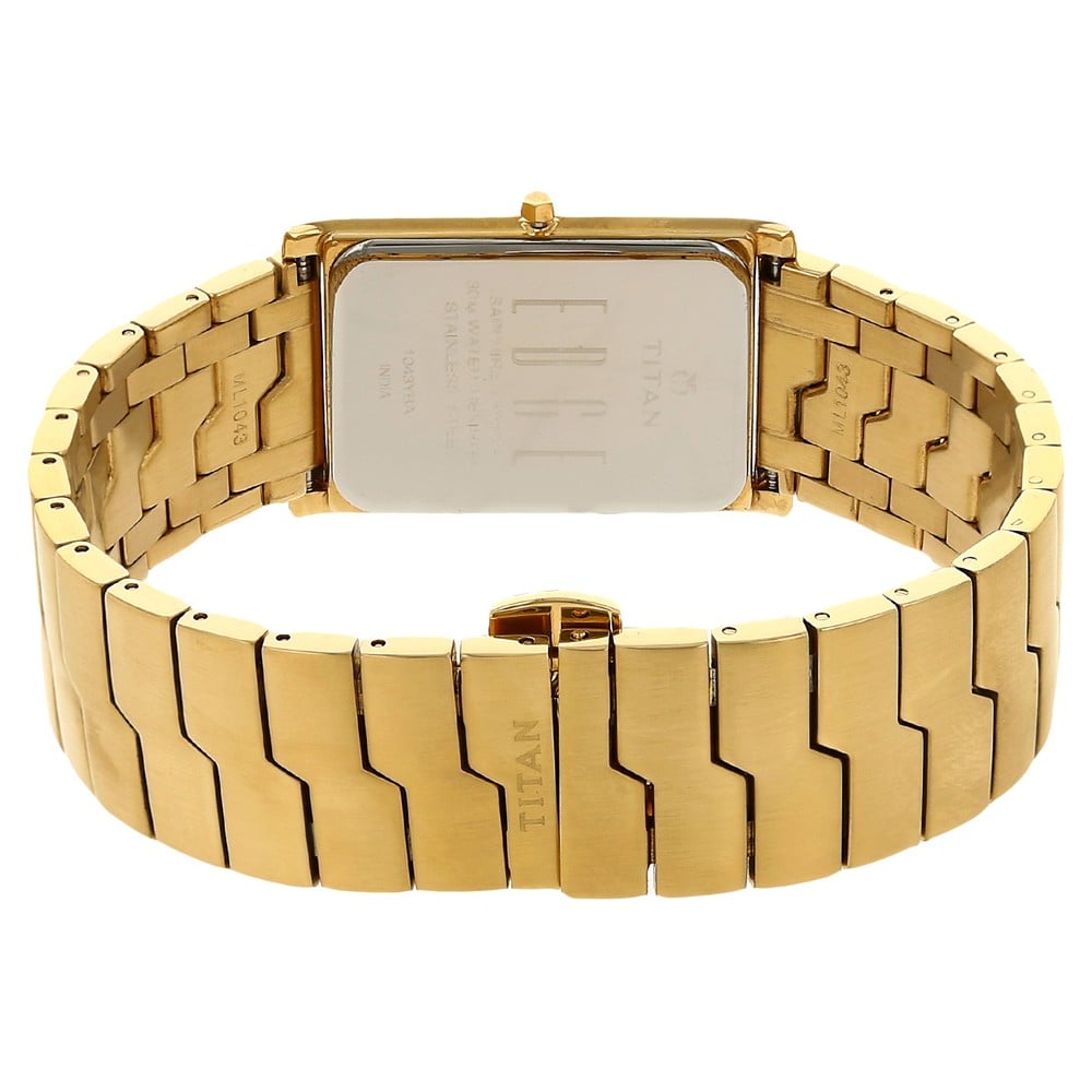Buy Online Titan Edge Quartz Analog Silver Dial Golden Stainless Steel ...
