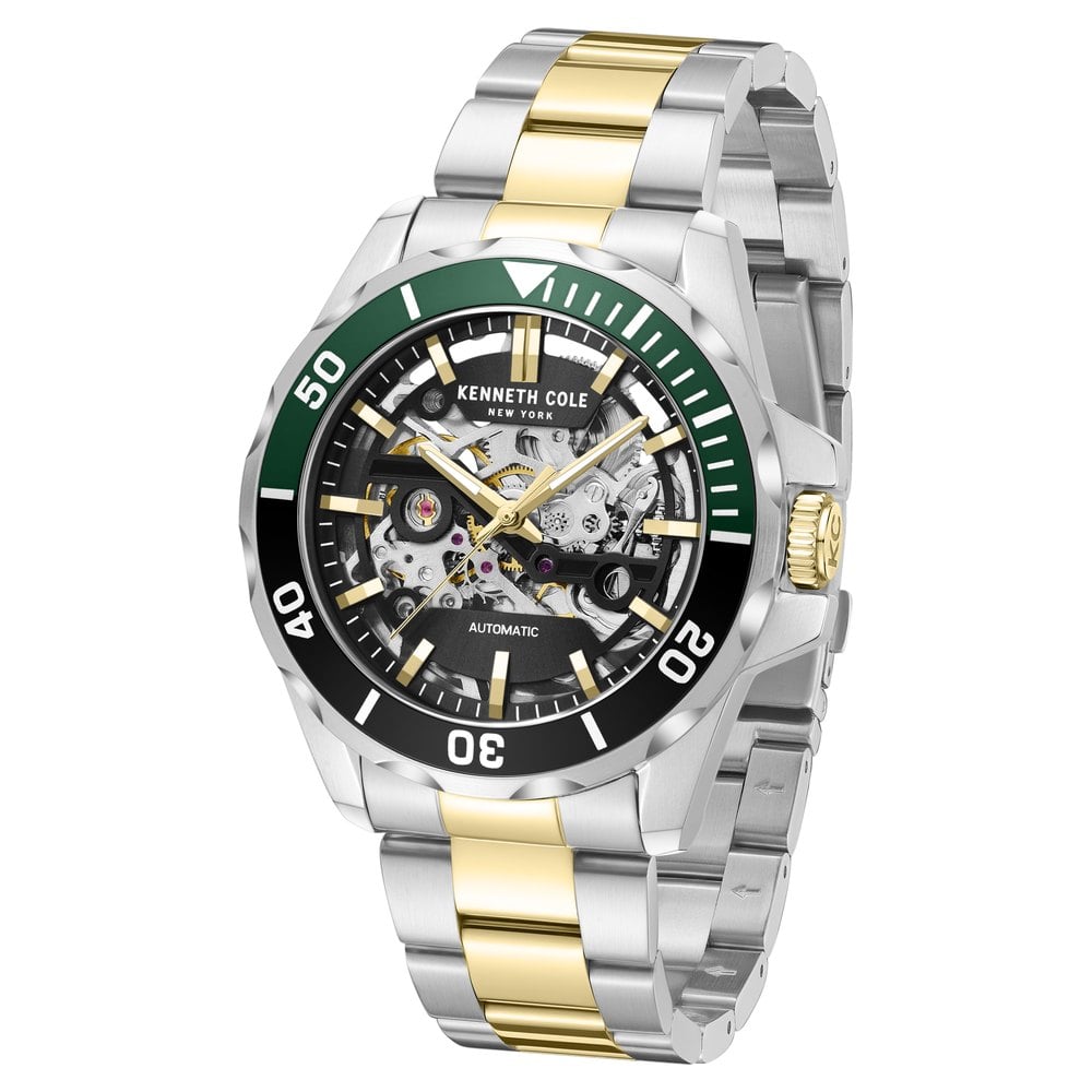 Buy Online Kenneth Cole Automatic Black Dial With Two Toned Stainless ...