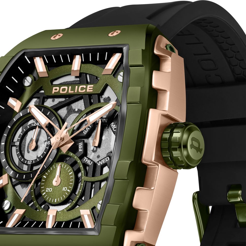 Buy Online Police Quartz Multifunction Black Dial Black Colour Silicone ...