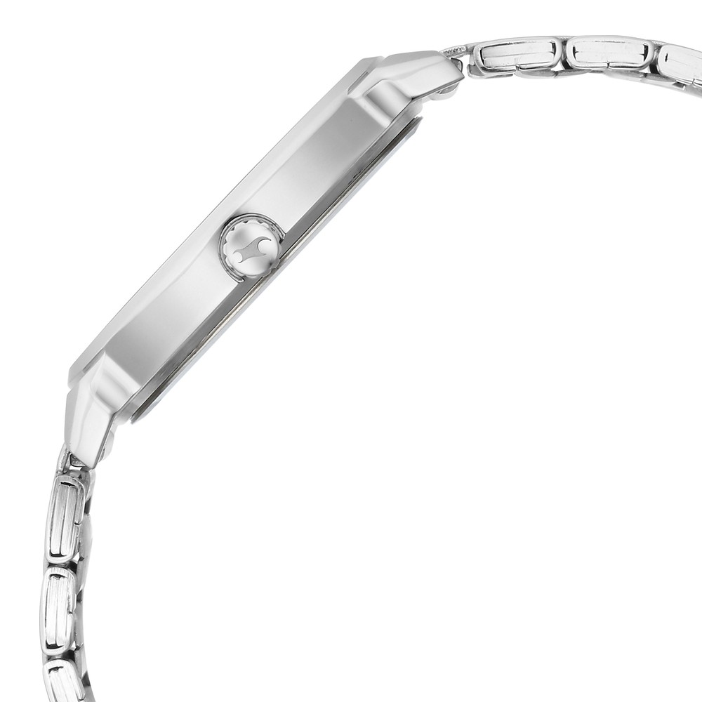 Buy Online Fastrack Stunners White Dial Metal Strap Watch for Guys ...