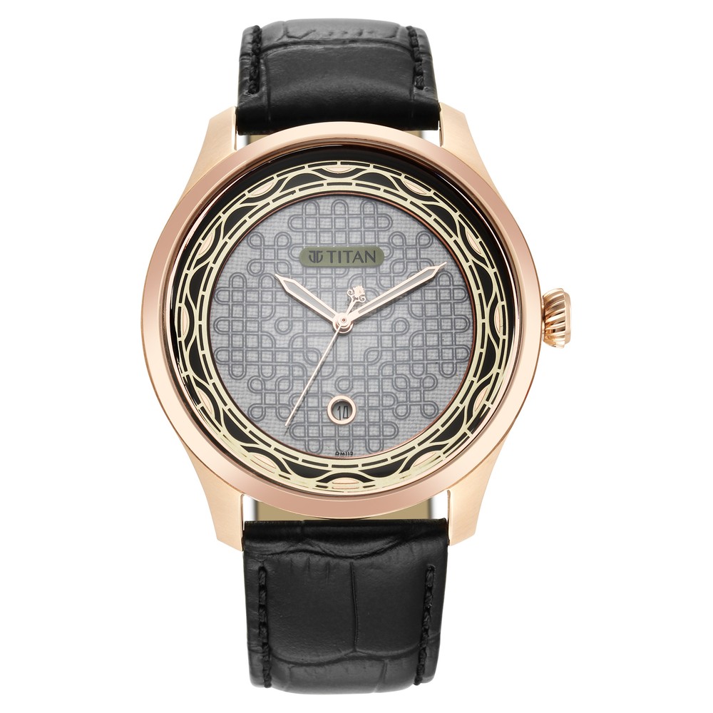 Buy Online Titan Wedding Grey Dial Quartz Multifunction Leather Strap ...