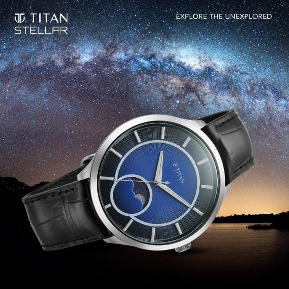 Buy Online Titan Caelum Sun Moon Sub-Dial in Cobalt Blue - Stellar ...