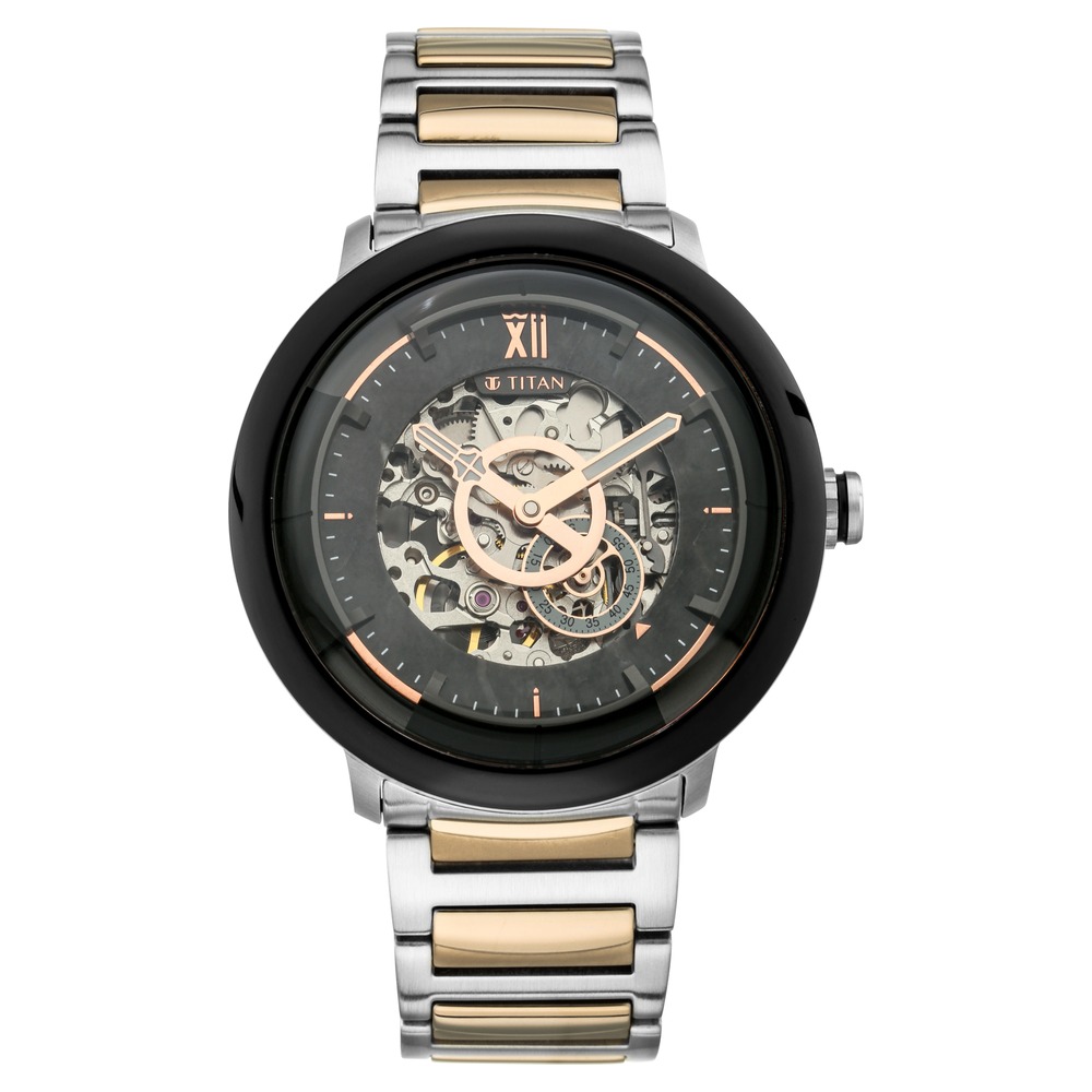 Buy Online Titan Grandmaster Anthracite Dial Automatic Stainless Steel ...