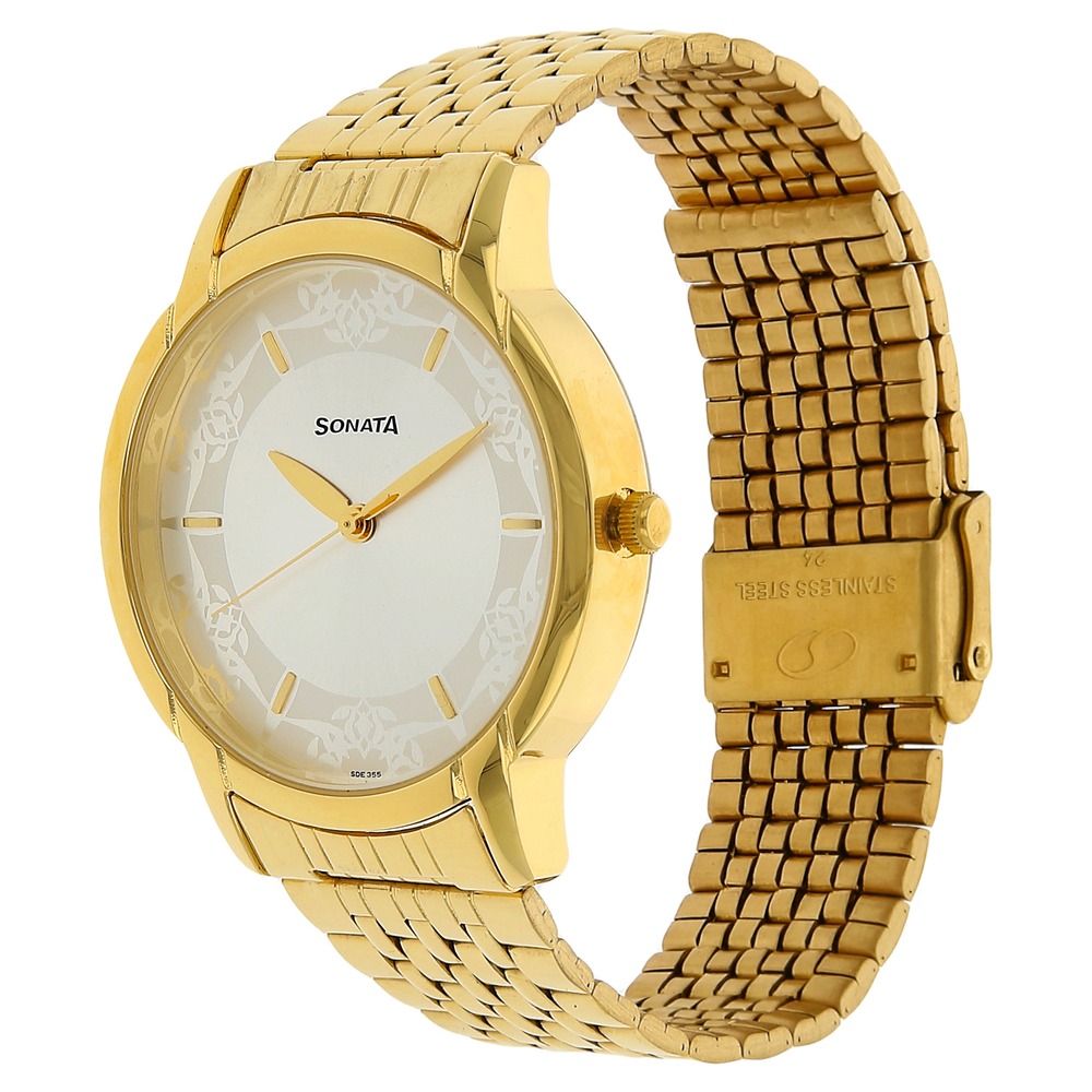 Buy Online Sonata Quartz Analog Silver Dial Stainless Steel Strap Watch ...