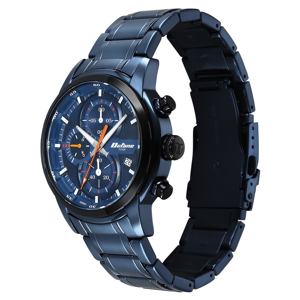 Buy Online Titan Octane Primal Quartz Chronograph Blue Dial Blue ...