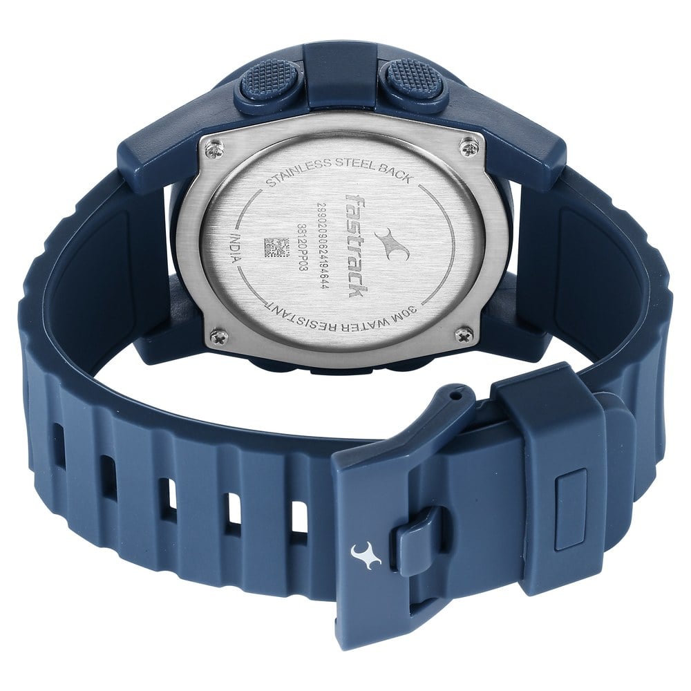Buy Online Fastrack StreetStyle Digital Blue Dial Blue Silicone Strap ...