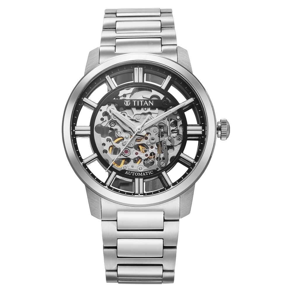 Buy Online Titan See-Through Skeletal Automatic Analog with Black Dial ...