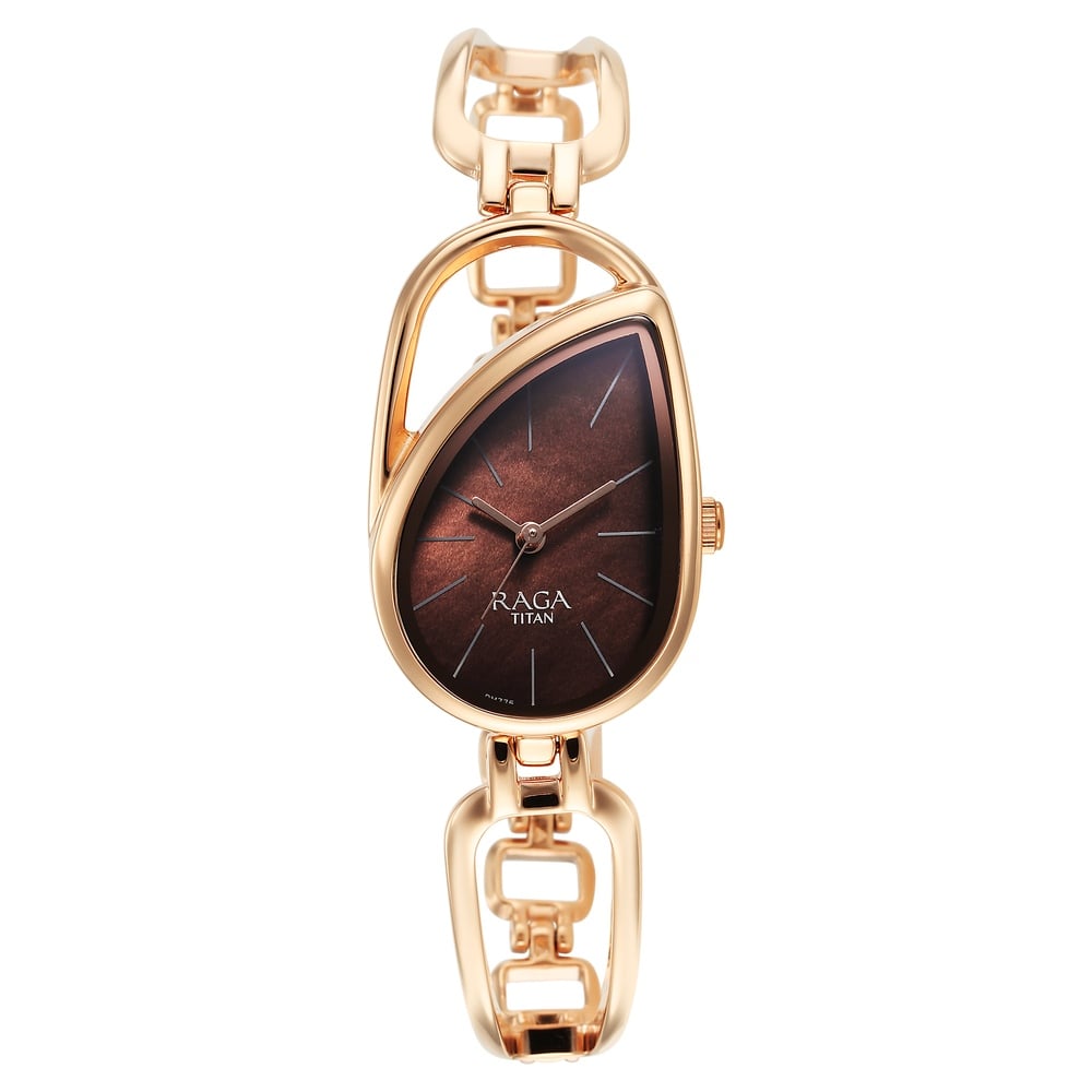 Buy Online Titan Raga Chic Quartz Analog Brown Dial Rose Gold Metal ...