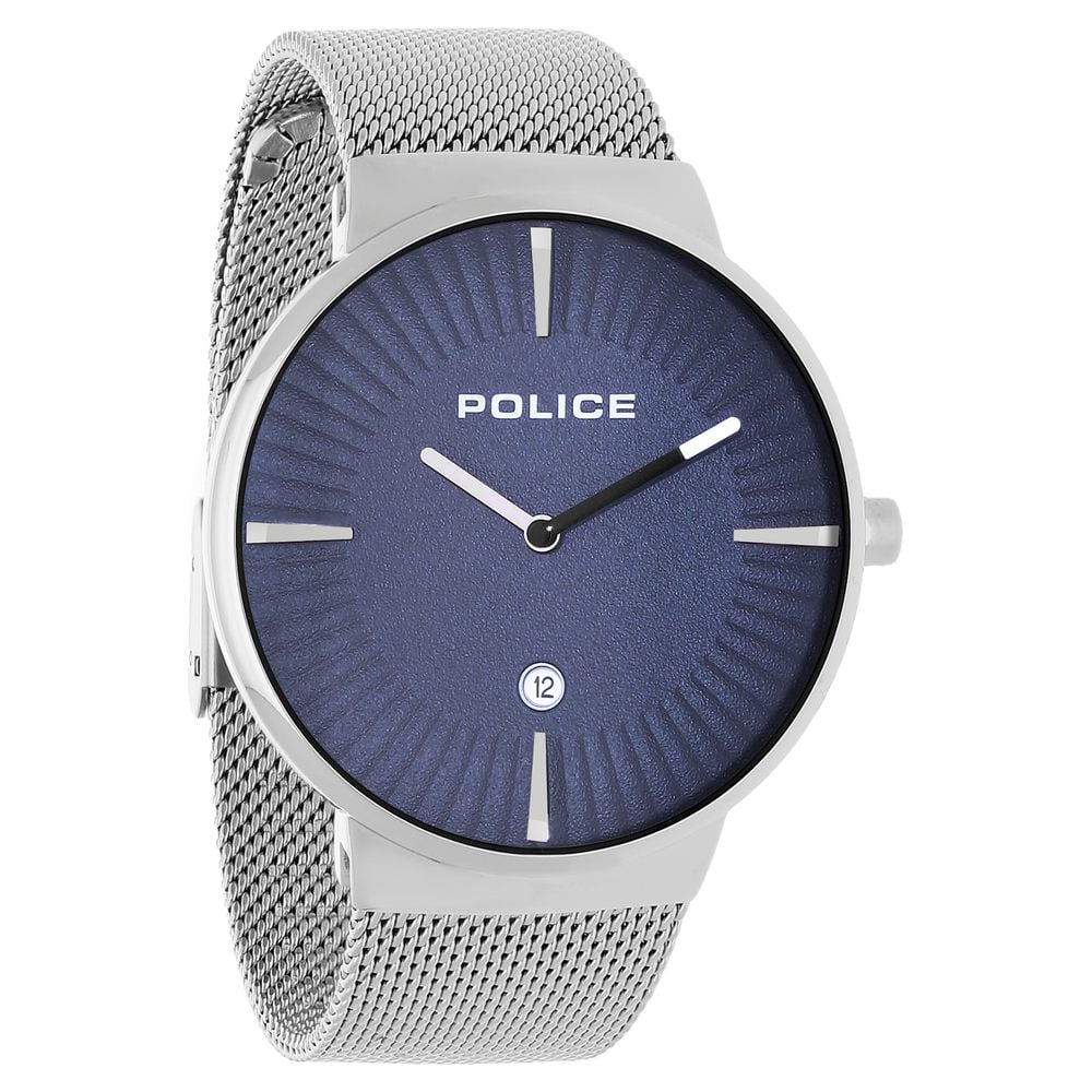 Buy Online Police Quartz Analog Blue Dial Stainless Steel Strap Watch ...