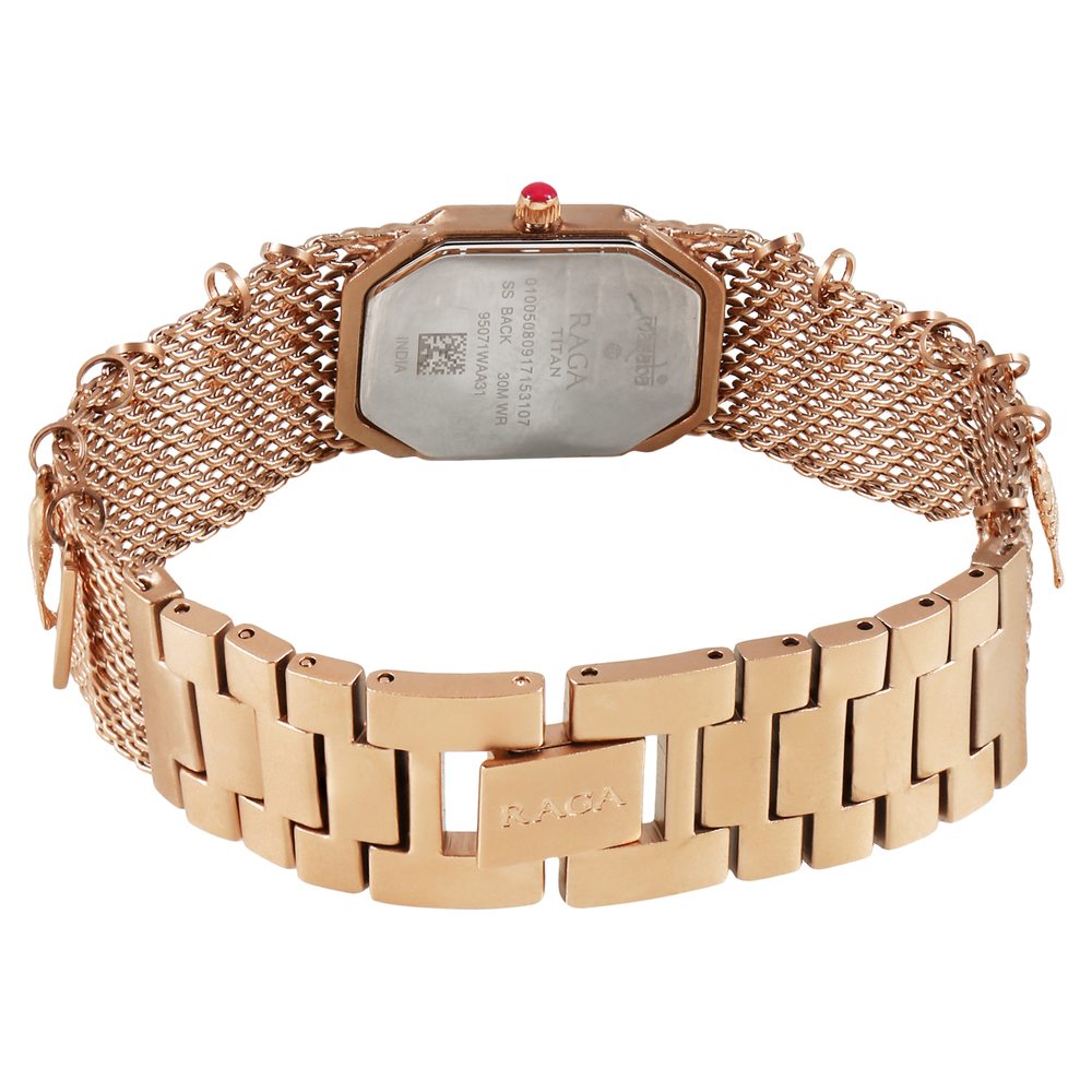 Buy Online Titan Raga X Masaba Rose Gold Dial Analog Bimetal Strap ...