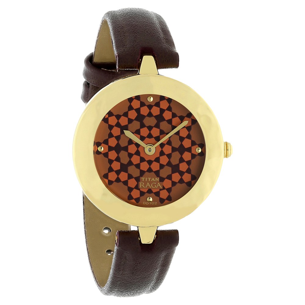 Buy Online Titan Quartz Analog Multicoloured Dial Leather Strap Watch ...