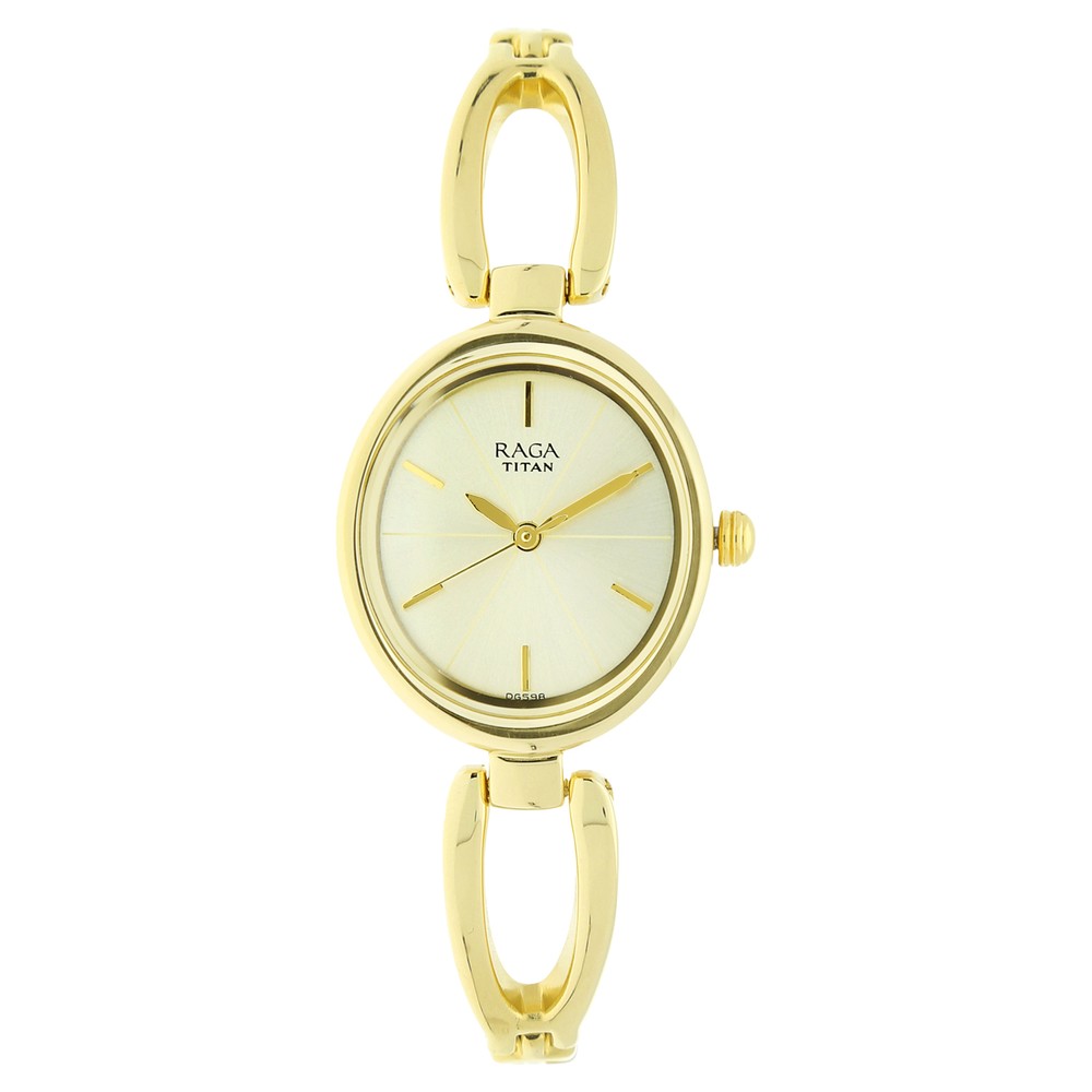 Buy Online Titan Raga Viva Champagne Dial Women Watch With Metal Strap ...