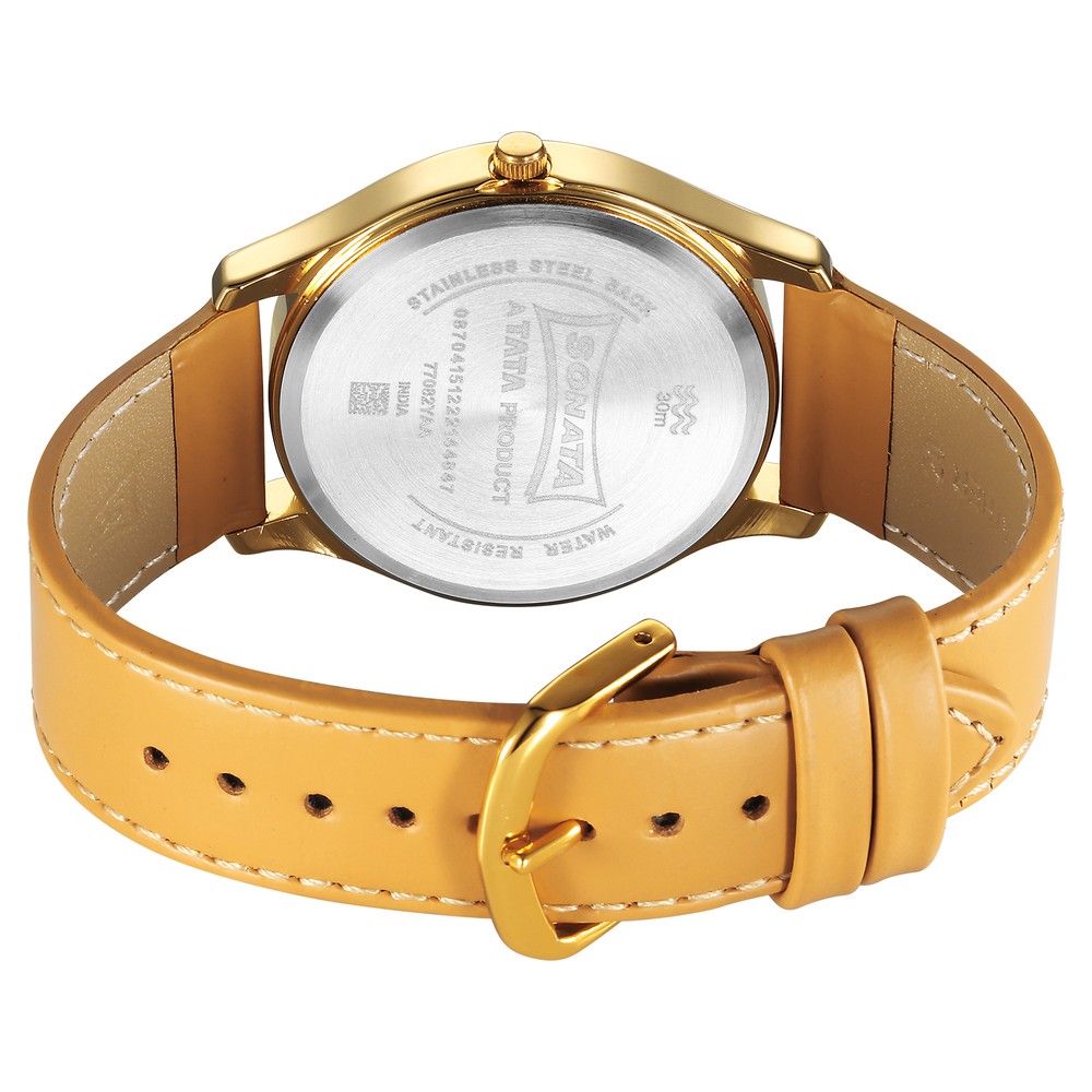 Buy Online Sonata Quartz Analog Champagne Dial Watch for Men ...