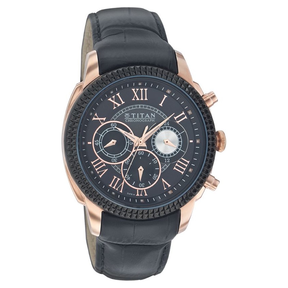 Buy Online Titan Quartz Chronograph Black Dial Watch for Men ...