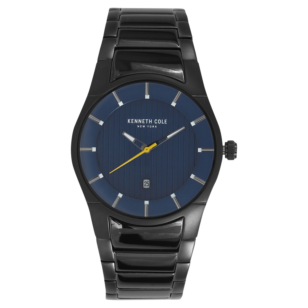 Buy Online Kenneth Cole Quartz Analog with Date Blue Dial Metal Strap ...