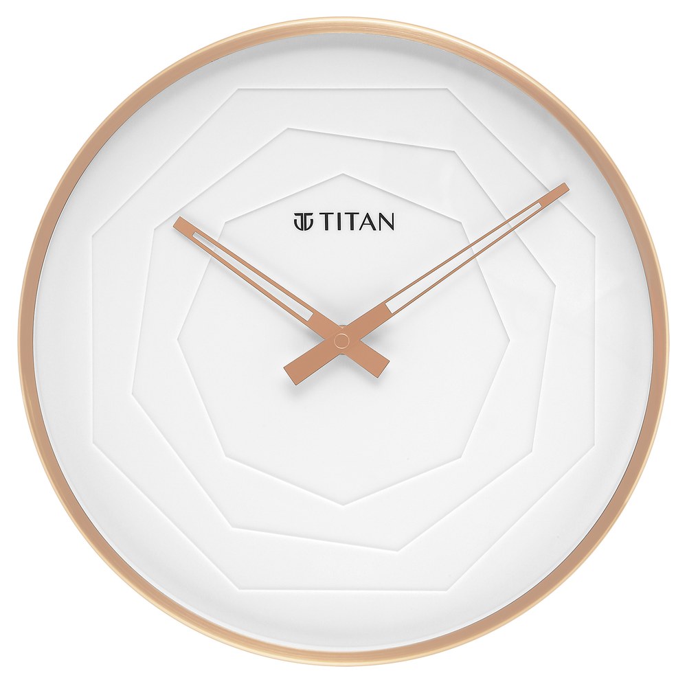 Buy Online Titan Metallic Wall Clock with rose Gold Frame and Multi ...