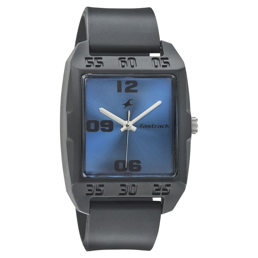 Buy Online Fastrack Quartz Analog Blue Dial PU Strap Watch for Guys ...
