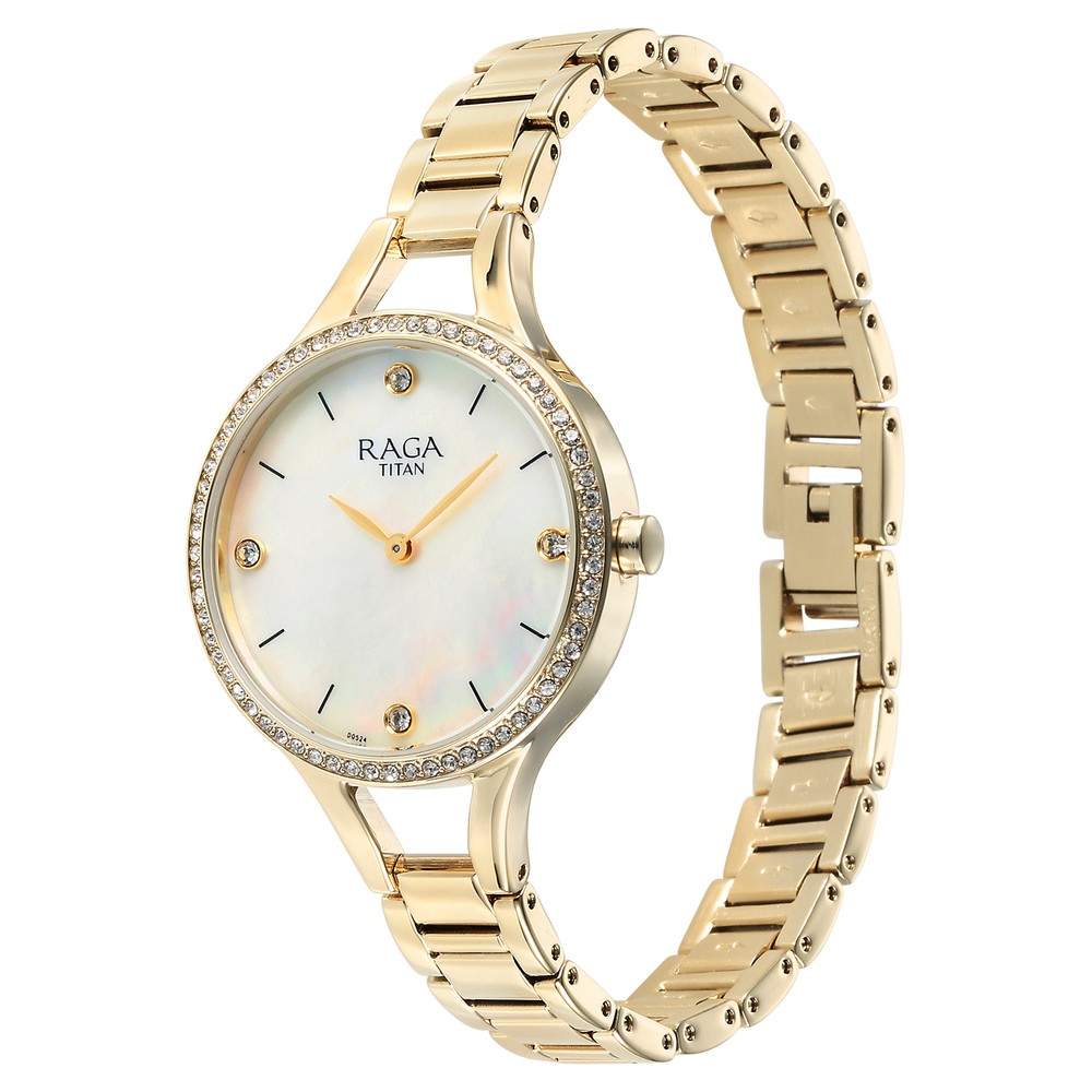 Buy Online Titan Raga Showstopper Quartz Analog Mother Of Pearl Round ...