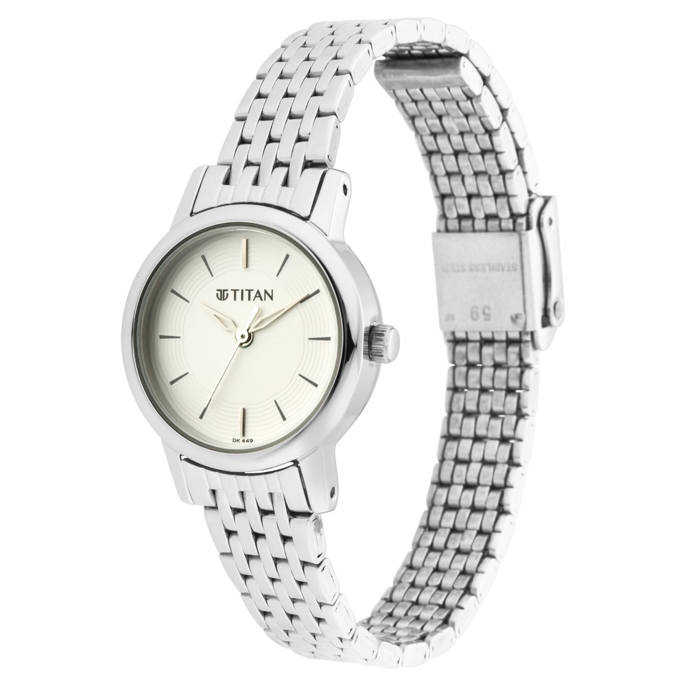 Buy Online Titan Quartz Analog Silver Dial Metal Strap Watch for Women ...
