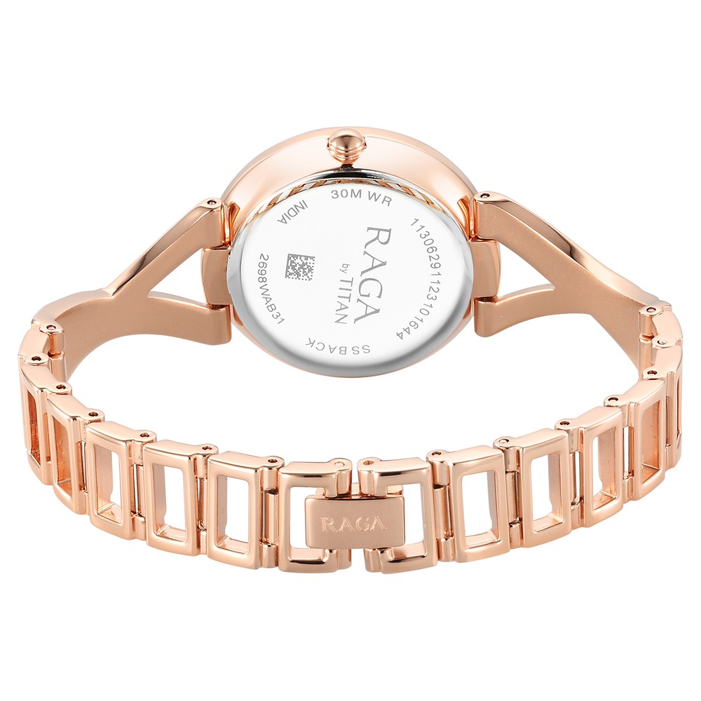 Buy Online Titan Raga Chic Quartz Analog Rose Gold Dial Metal Strap ...