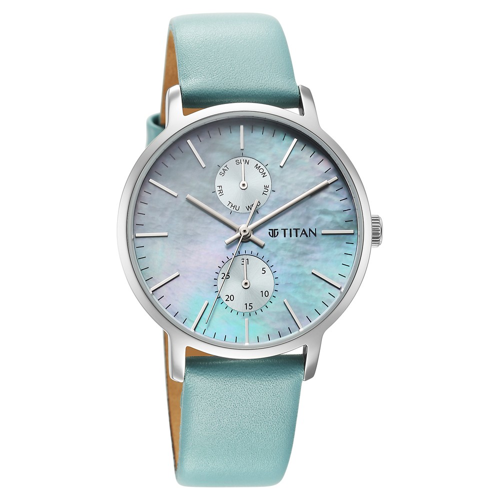 Buy Online Titan Workwear Slimline Mother Of Pearl Dial Leather Strap ...